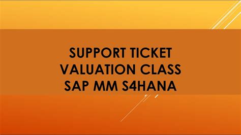 Support Ticket Sap Mm Valuation Class Material Master Sap Obyc
