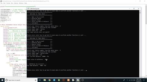 Simple Banking System In Python With Source Code Source Code