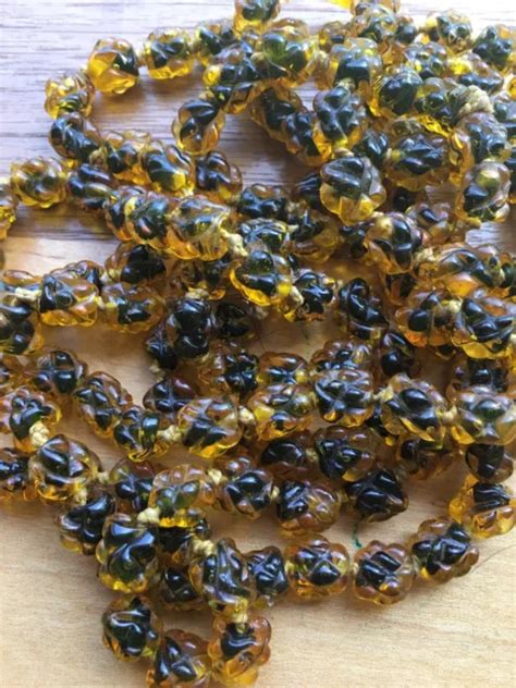 Antique Art Deco Flapper Czech Austrian Bumpy Twisted Glass Bead