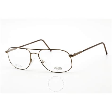 Elasta Mens Brown Rectangular Eyeglass Frames 702009hm0056