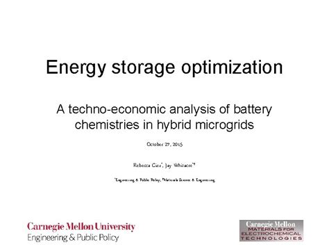 Energy Storage Optimization A Technoeconomic Analysis Of Battery