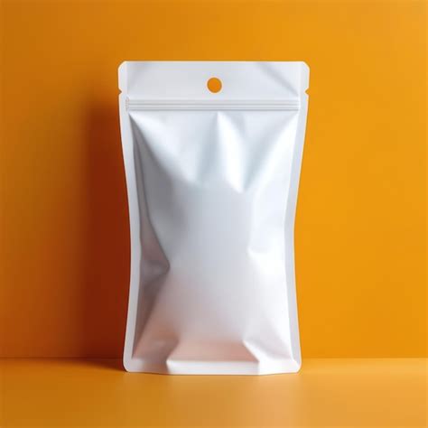 Premium Photo Plastic Pouch Bag Mockup Template On Isolated Background