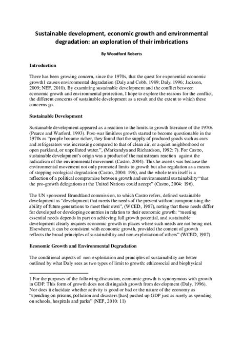 Pdf Sustainable Development Economic Growth And Environmental