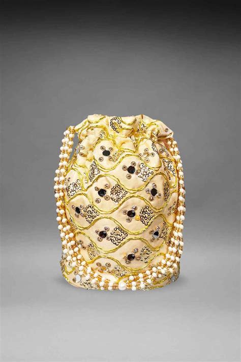 Shop The Hottest Beige Mirror Work Potli Bag Online Now