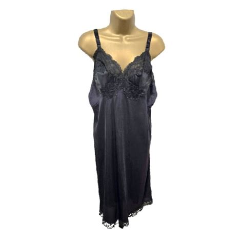 Baronet Intimates And Sleepwear Vintage Black Full Slip Dress Womens