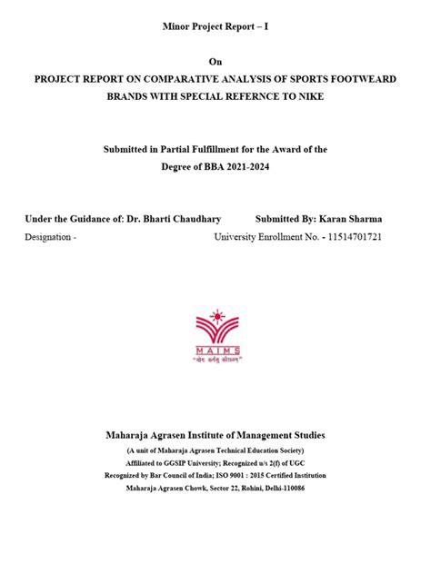 Karan Minor Project Final Pdf Nike Marketing