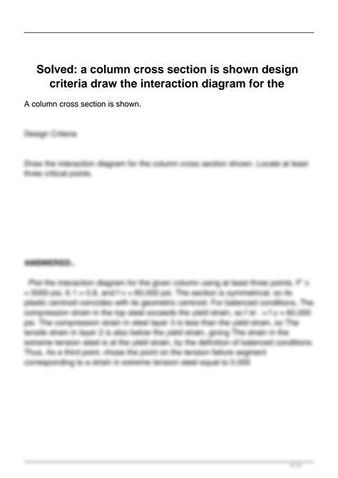 Solution Solved A Column Cross Section Is Shown Design Criteria Draw