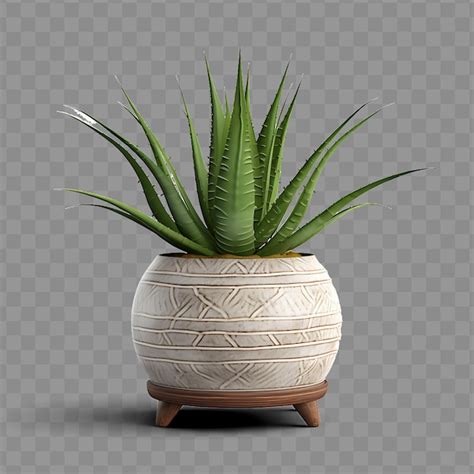 Premium Psd A Plant In A Pot With A Design On It