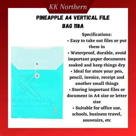 Pineapple A4 Vertical File Bag A4 String Envelope File Folder String
