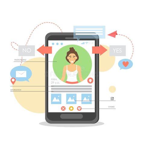 Mobile Phone Dating App Vector Flat Illustration Stock Vector Illustration Of Online Meeting