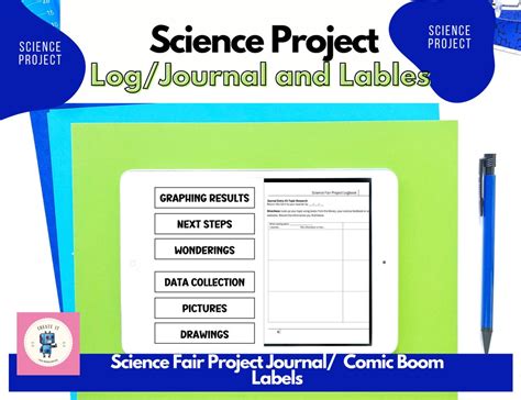 Science Fair Project Logbook Display Labels Digital Download Etsy