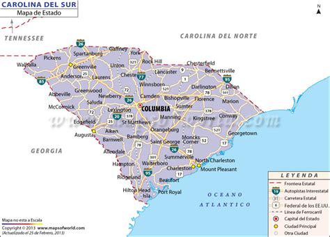 Mapa Del Sur De Los Estados Unidos Carolina Del Sur En El Mapa De La