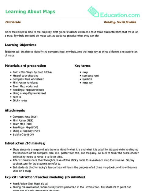Learning About Maps Lesson Plan