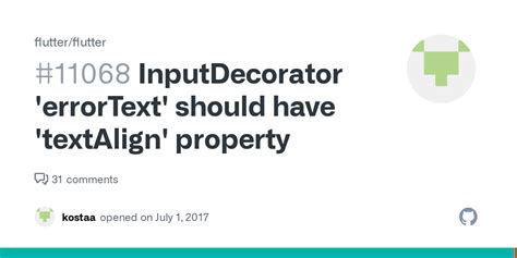 Inputdecorator Errortext Should Have Textalign Property · Issue