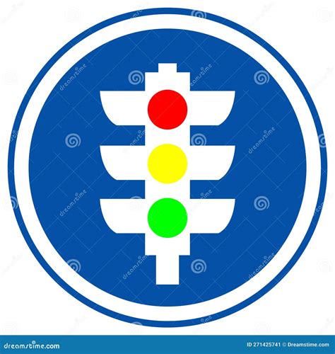 Traffic Light Warning Sign Vector Illustration Isolate On White