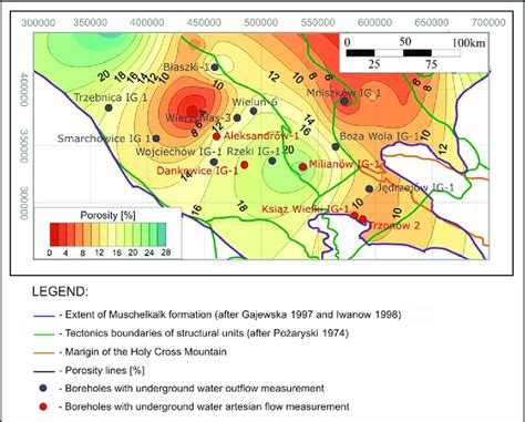 Map Of Total Porosity Of The Muschelkalk Formation In Selected Area
