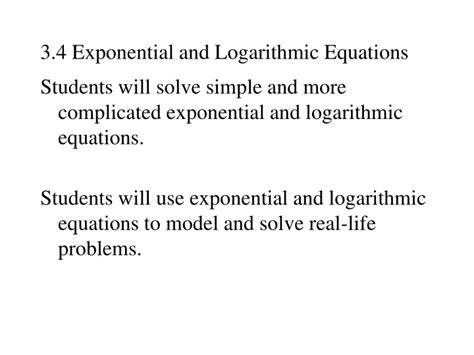 Ppt Mastering Exponential And Logarithmic Equations Problem Solving Guide Powerpoint