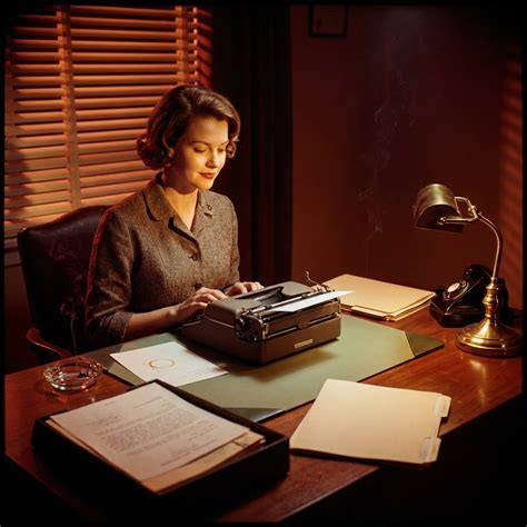 Free 1950s Secretary Typing Image Vintage Office Secretary