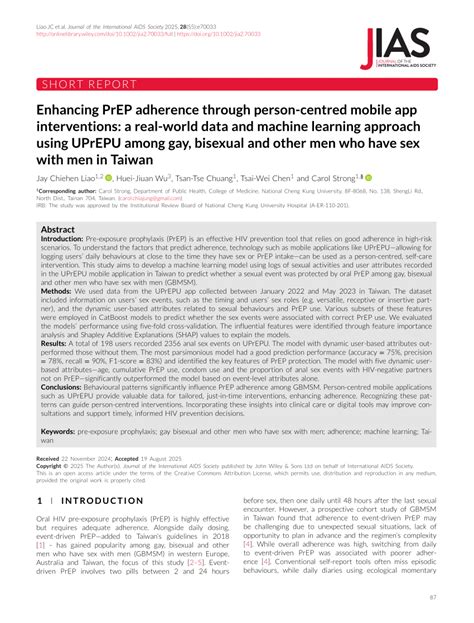 Pdf Enhancing Prep Adherence Through Person‐centred Mobile App