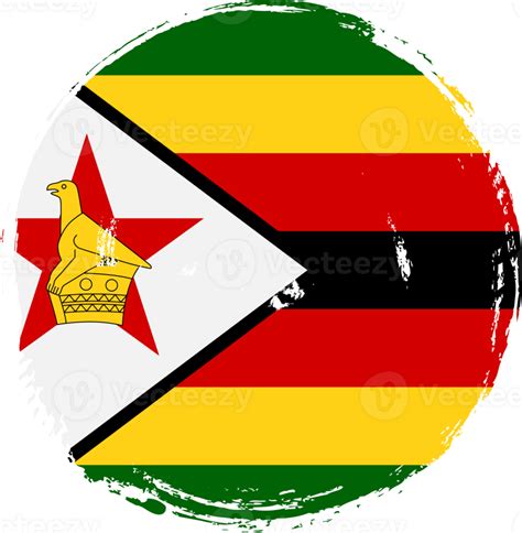 Zimbabwe Flag Circle Grunge Style 50477534 Png