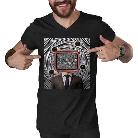 Weirdcore Aesthetic Weird Eyes Optical Illusion Oddcore Men V Neck