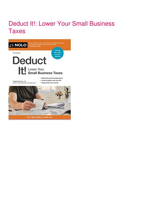 Ppt Full Pdf Deduct It Lower Your Small Business Taxes Powerpoint Presentation Id12487250