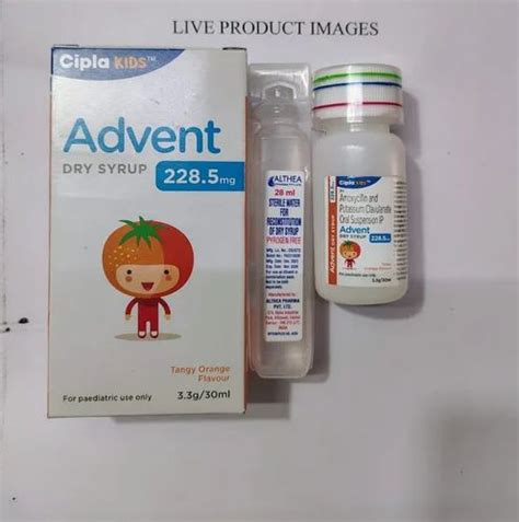 Advent Dry Syrup 228 5mg At ₹ 250 Bottle Amoxicillin And Clavulanate Potassium Oral Suspension