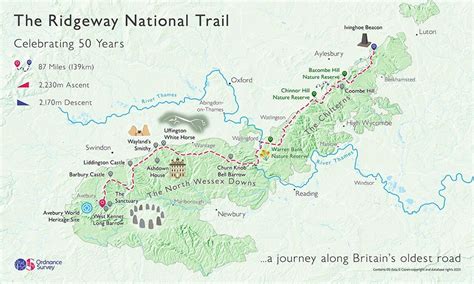 Map Of The Ridgeway National Trail Britains Oldest Road