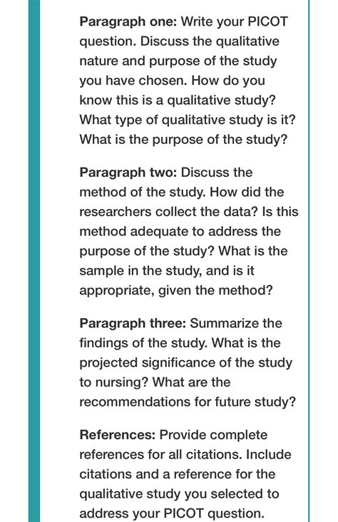Solved Paragraph One Write Your PICOT Question Discuss The Chegg Com