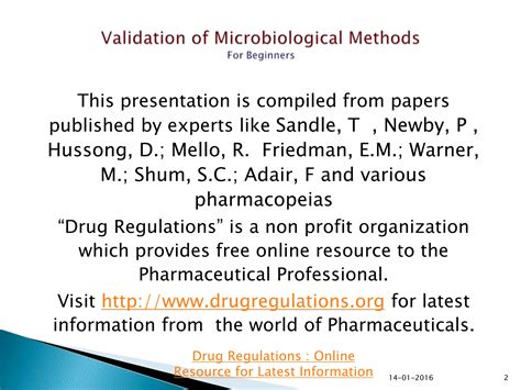 Validation Of Microbiological Methods PPTX