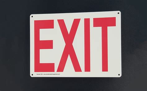 Glow In The Dark Exit Sign Compliance Training Partners