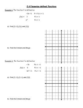 Piecewise Defined Functions Notes By Marissa Mascorro TPT