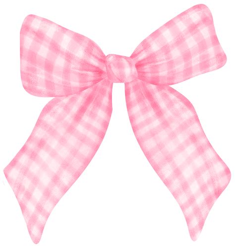 Pink Gingham Bow Watercolor 39660871 Png