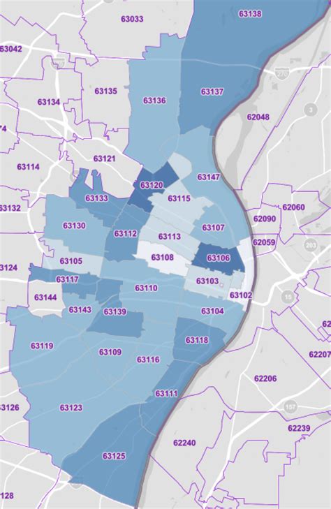 Saint Louis Zip Code Map Missouri Saint Louis Zip Code Map Editable