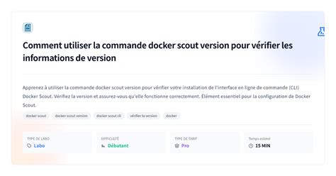 Comment Utiliser La Commande Docker Scout Version Pour Vérifier Les Informations De Version Labex