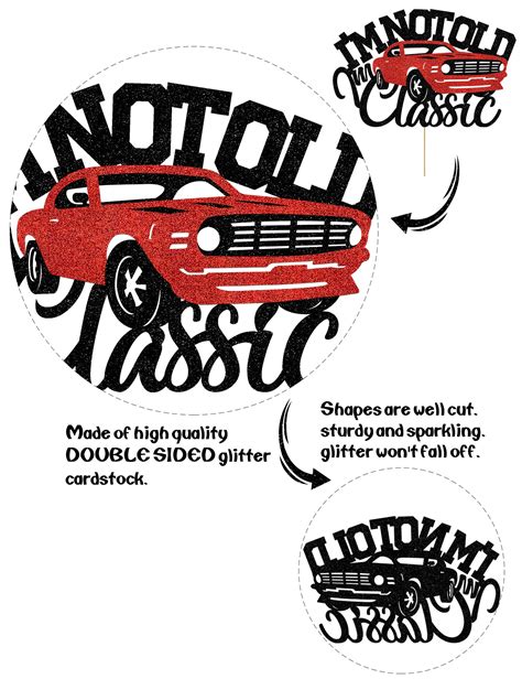 Im Not Old Im Classic Cars Cake Topper Vintage Red Car