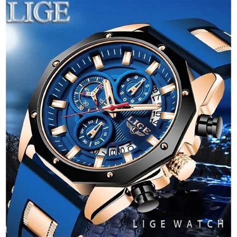 Superbe Montre Luxe Militaire Bleu Quartz Homme Date Chronographe Etanche Classe BLEU Achat