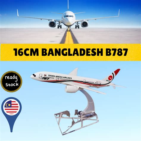16cm Bangladesh Airlines Boieng B787 Miniatur Resin Penumpang Kargo
