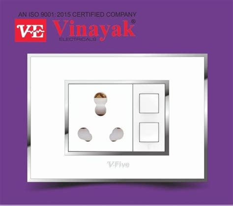 White 10 Amp Glass Finish Socket Switch For Homeoffice Etc