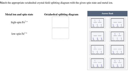 Solved Match The Appropriate Octahedral Crystal Field Chegg Com