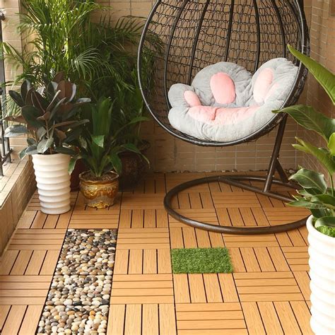 Wholesale Garden Decoration Wpc Diy Decking Tiles 300 300mm Outdoor Wpc Interlocking Decking