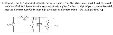 Solved Consider The RLC Electrical Network Shown In Chegg Com