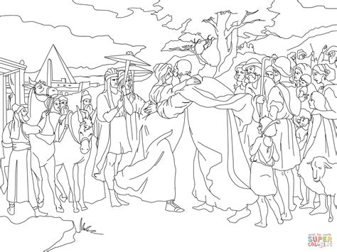 Dibujo De José Se Encuentra Con Jacob Para Colorear Dibujos Para