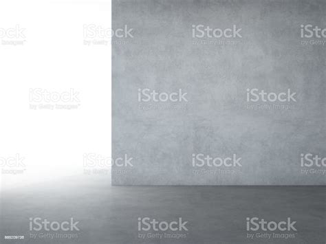 홀 또는 빈 어두운 콘크리트 바닥 및 현대 로프트 설계추상 인테리어 3d 그림에서에서 회색 벽 배경 쇼 룸 벽에 대한 스톡 사진 및 기타 이미지 Istock