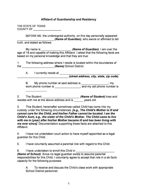 Texas Affidavit 2020 Fill And Sign Printable Template Online Us