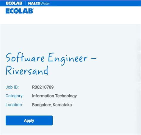 ecolab software engineer sai kumar reddy midde