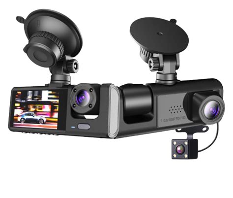 3 Lentes De Câmera Dvr De Carro Dash De 3 Canais Hd 1080 Madeiramadeira