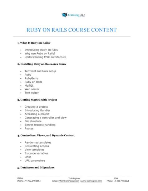 Ruby On Rails Online Training Pdf