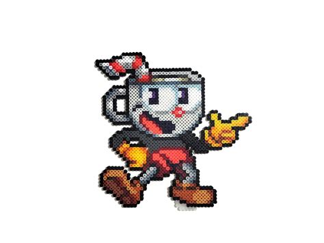 Cuphead Pixel Art Figures Cuphead Mugman Ms Chalice Etsy Uk