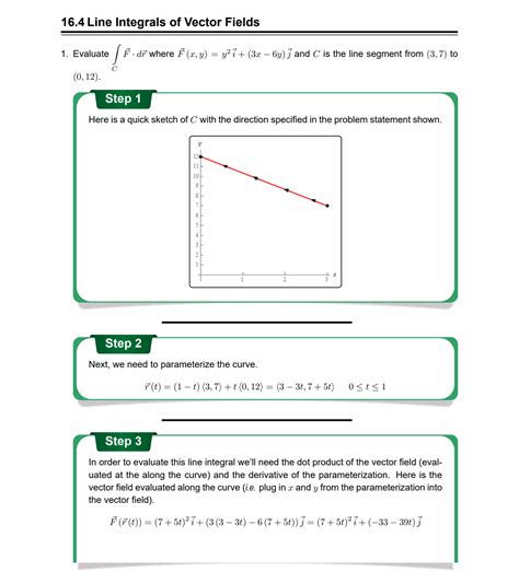 Solution Line Integrals Of Vector Fields Calculus 1 Exam Problems And
